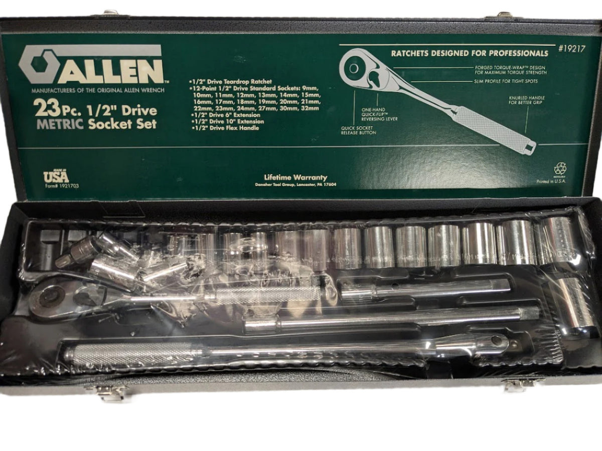 23pc 1/2" Drive Quick Release Metric Allen™ Socket Set 19217 – NEWMAN ...